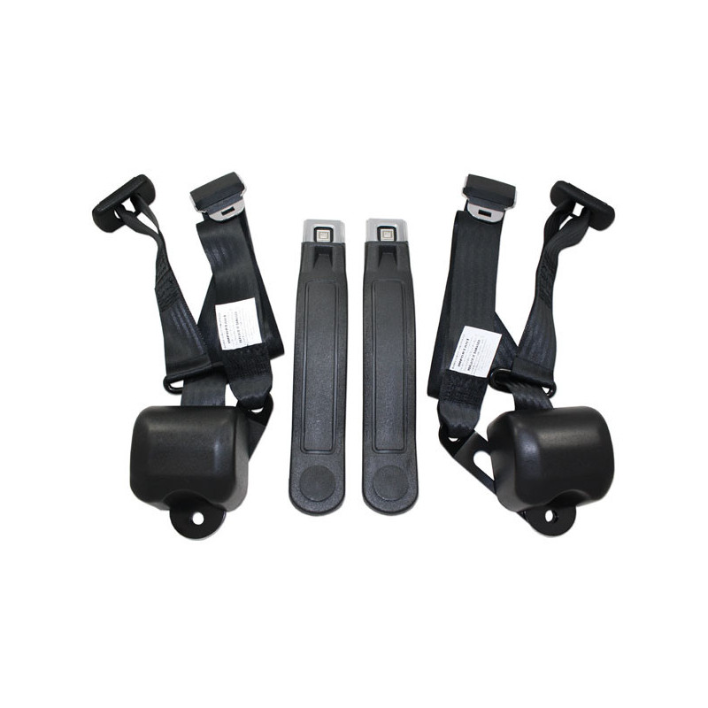 1966-1967 GM 3 Point Seat Belt Kit Bench with Logo White