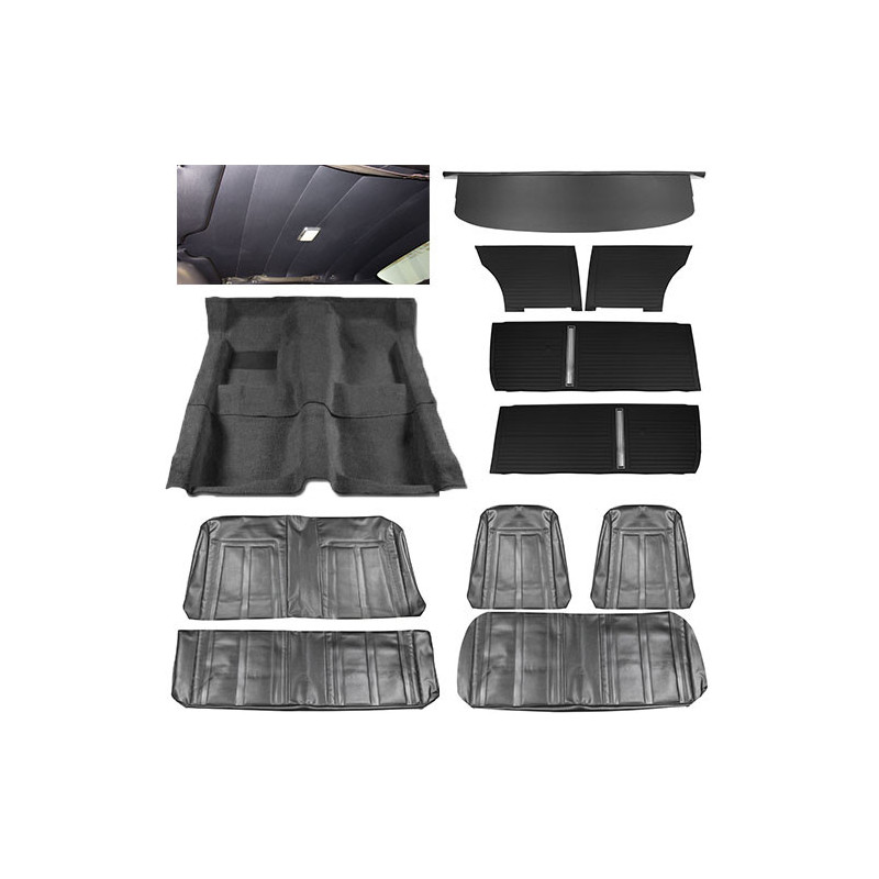 1966 Nova Interior Kit, Super Sport SS, Bench Seat Hardtop, Black