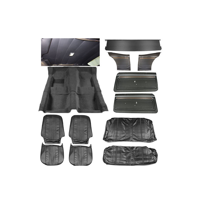 1970-1971 Nova Interior Kit, Custom Buckets, Black