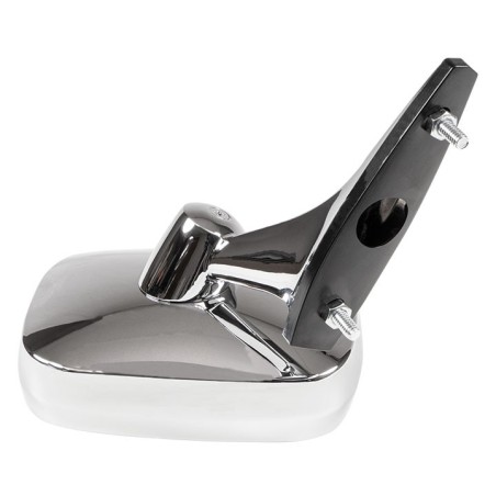 Rectangular Chrome Side View Mirror Kit With Remote Drivers Side