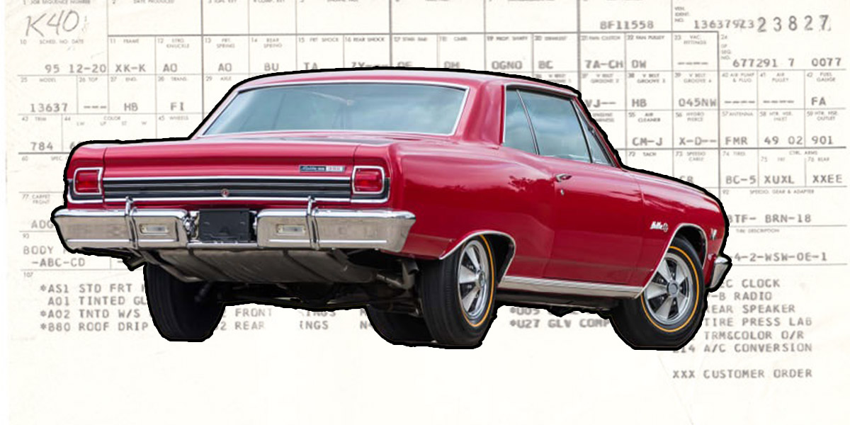 1964-1972 Chevelle RPO Codes | Ground Up Motors - SS396.com